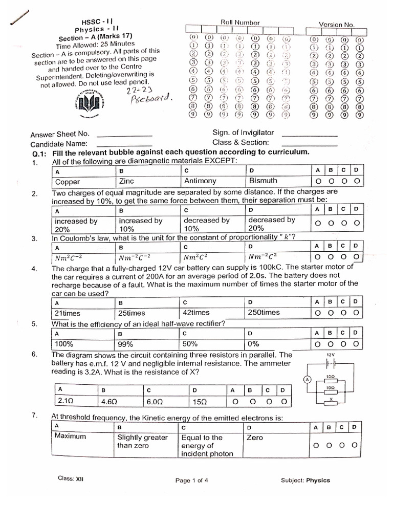 pre board papers | PDF