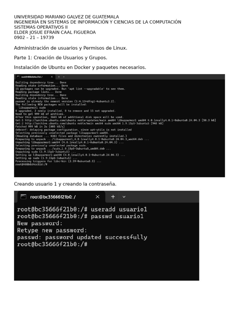 Tarea 2 Creacion de Admon de Usuarios y Permisos | PDF