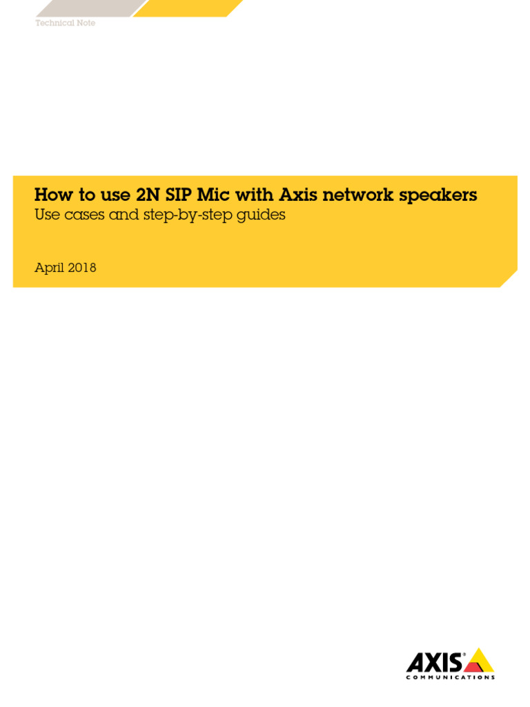 How To Use 2n Sip Mic With Axis Network Speakers Use Cases and Step by Step Guides en US 111051 ...
