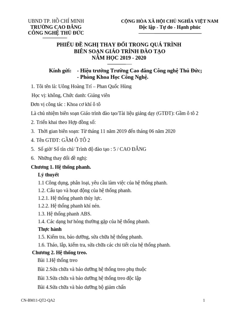 11. CN-BM11-QT2-QA2 Don de xuat y kien cua tac gia bien soan GTDT (1) | PDF