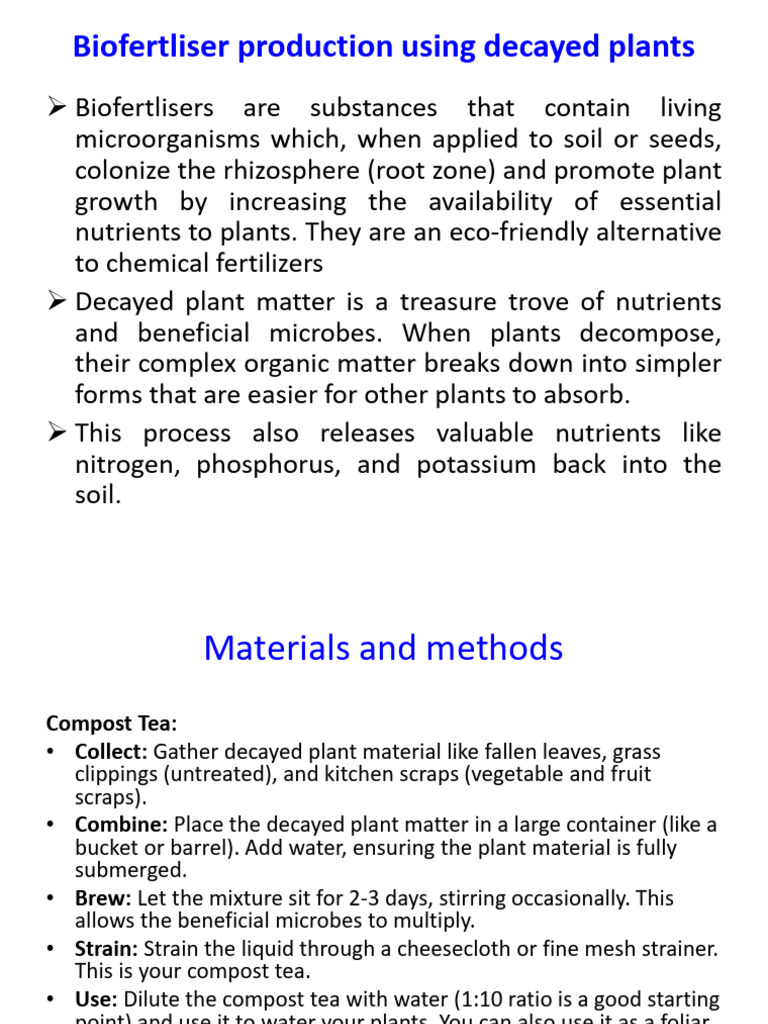 Biofertilizer Production Using Decayed Plants | PDF
