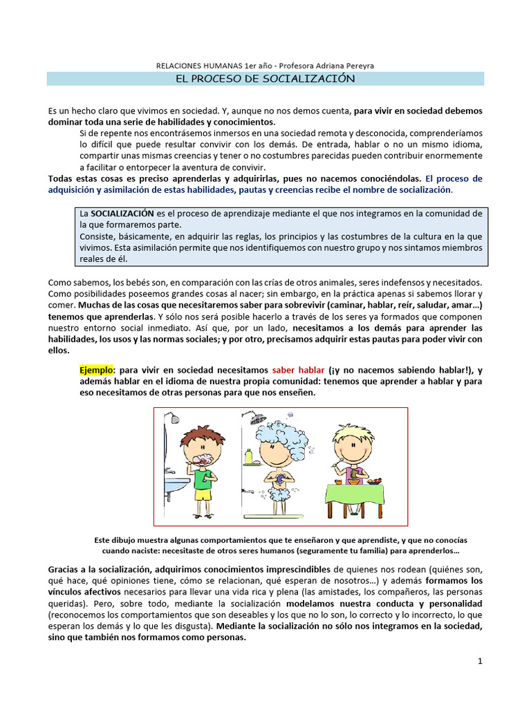 Tema 2 - Socializaci-N | PDF | Socialización | Aprendizaje