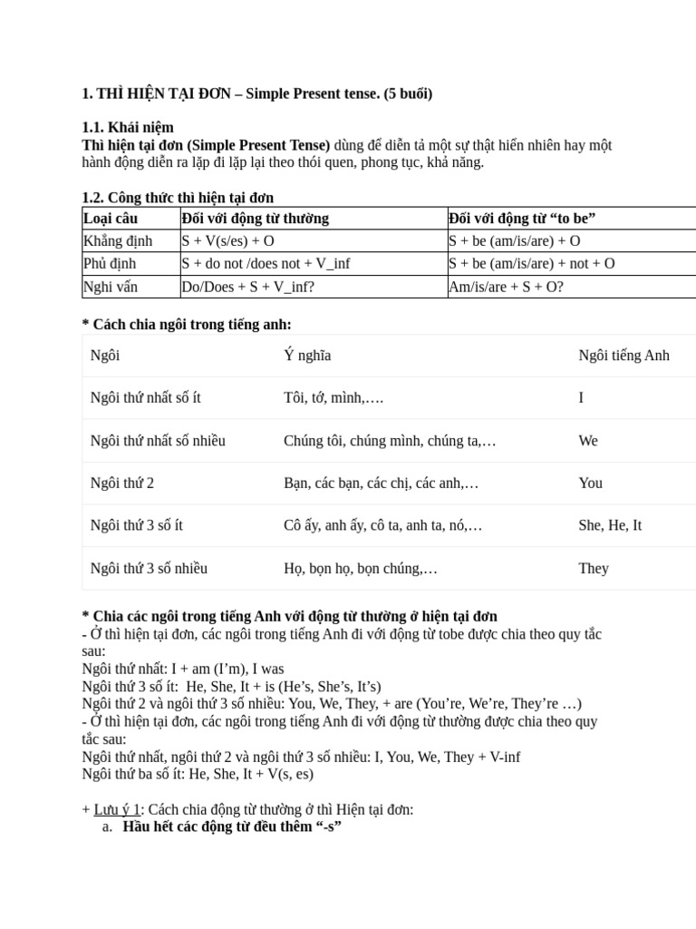 Simple Present Tense | PDF