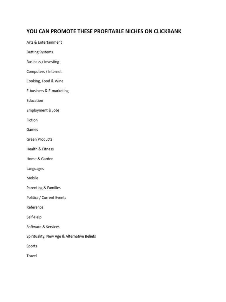 Clickbank Niches | PDF