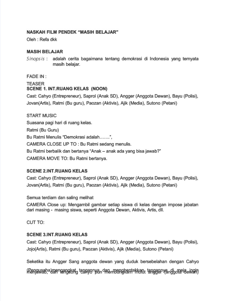 PDF Naskah Film Pendek Compress | PDF