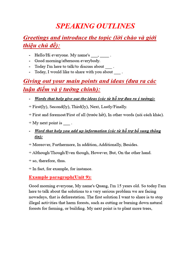 Speaking Outline 10C1 | PDF