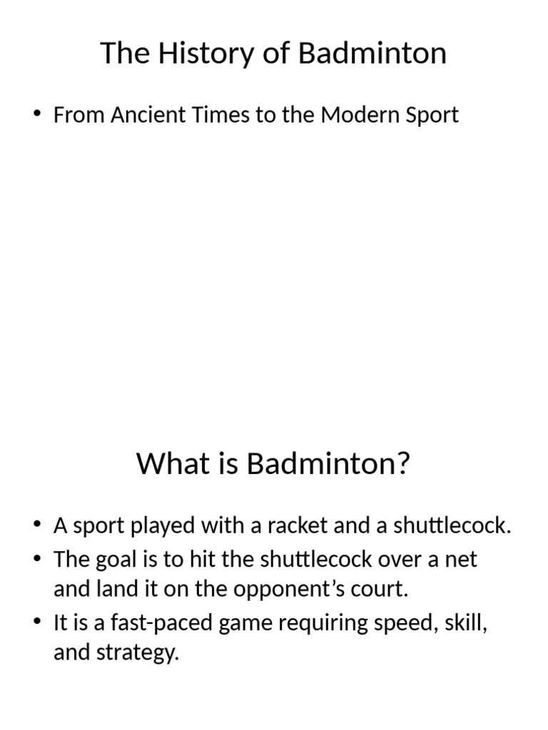 History_of_Badminton | PDF | Sports