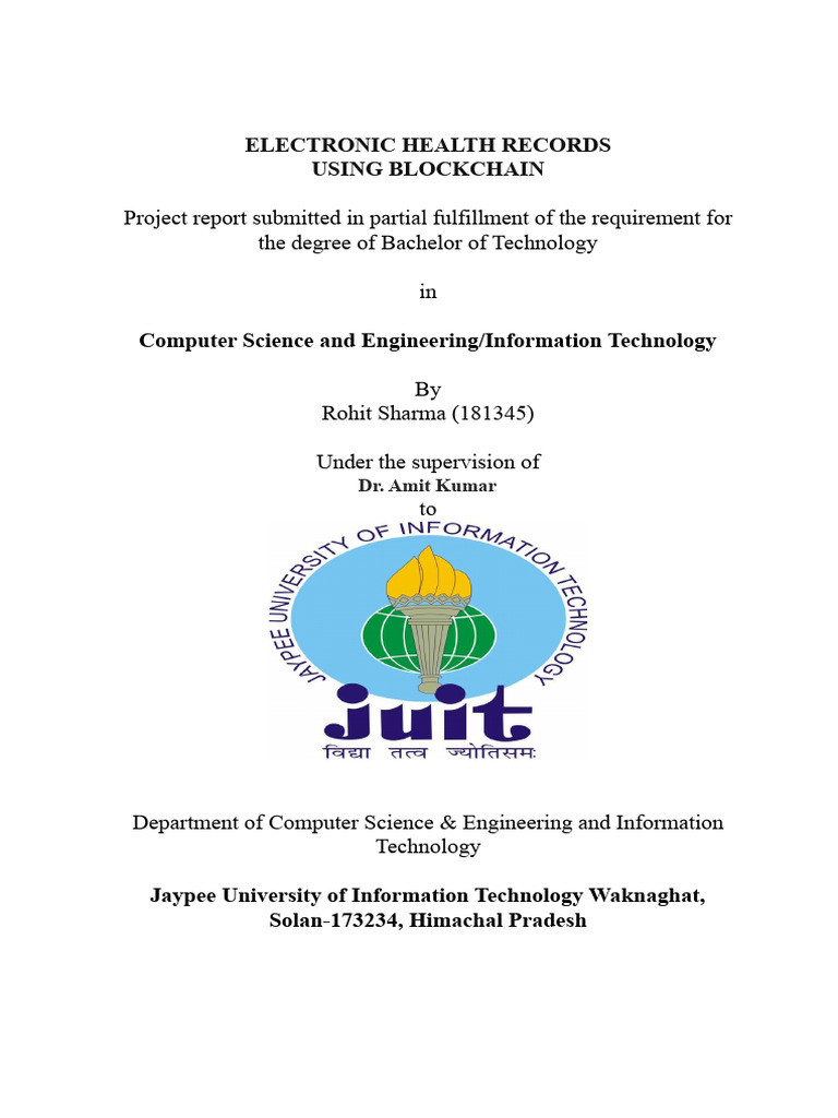 Electronic Health Records Using Blockchain Pdf Computer Network Electronic Health Record