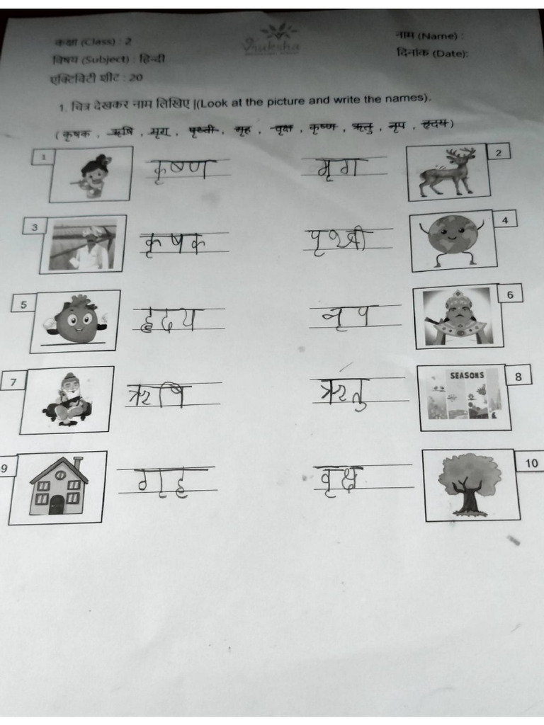 Akriti Hindi Homework 20 | PDF