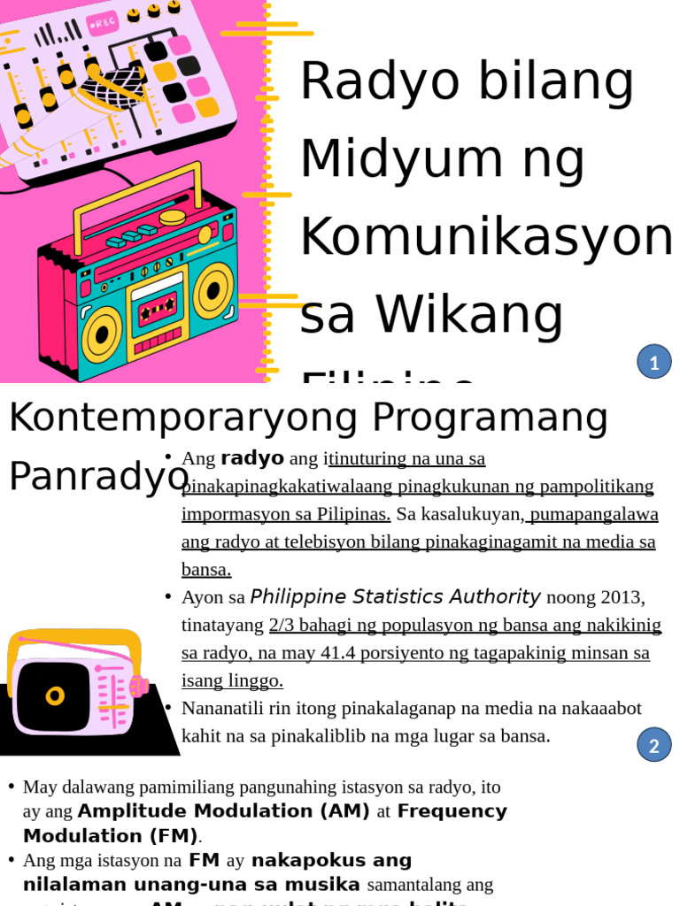 Radyo Bilang Midyum NG Komunikasyon Sa Wikang Filipino | PDF