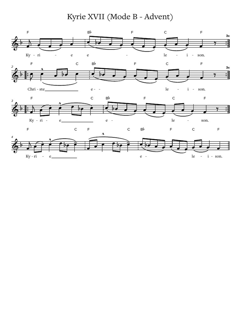 Kyrie XVII Mode B - Advent | PDF