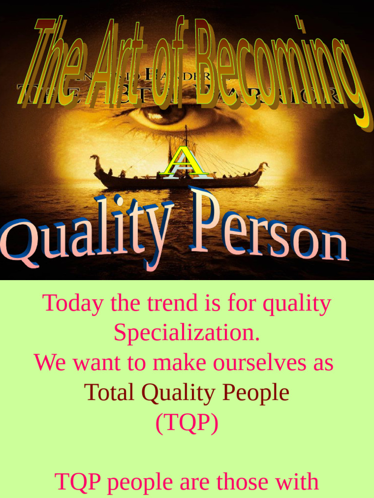 Becoming Total Quality People: A Guide | PDF | Conscience | Mind