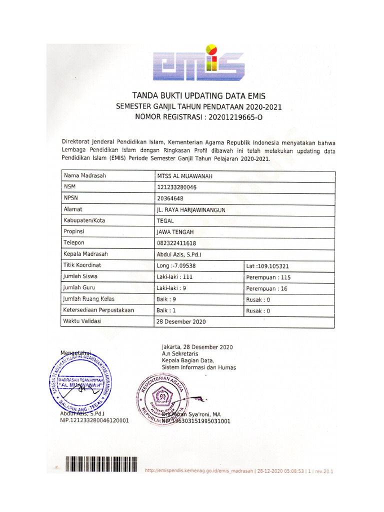 Tanda Bukti Updating Data | PDF