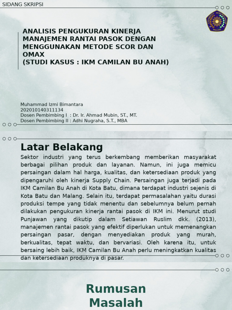 Kinerja Rantai Pasok IKM Camilan Bu Anah | PDF