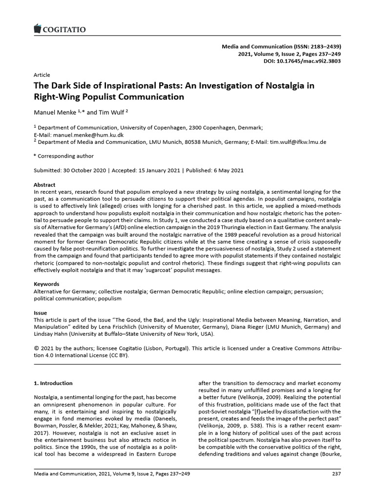 MaC 9 (2) - The Dark Side of Inspirational Pasts - An Investigation of ...