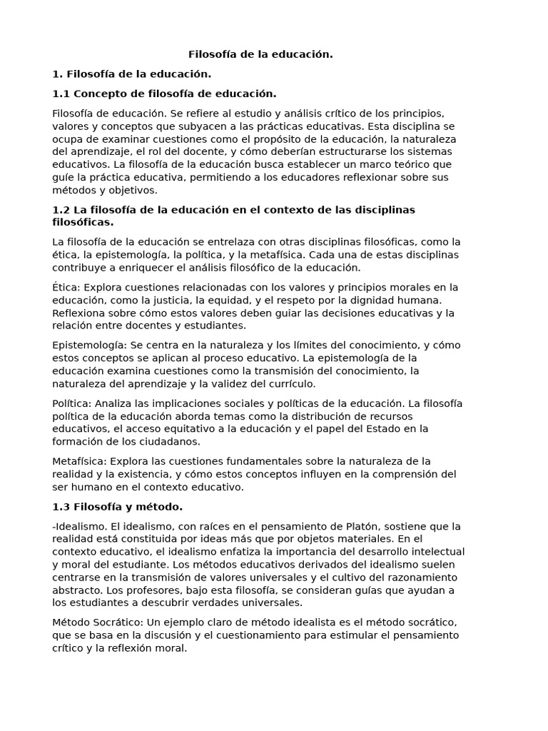 Filosofía de la Educación: Enfoques y Métodos | PDF | Lógica | Realismo ...