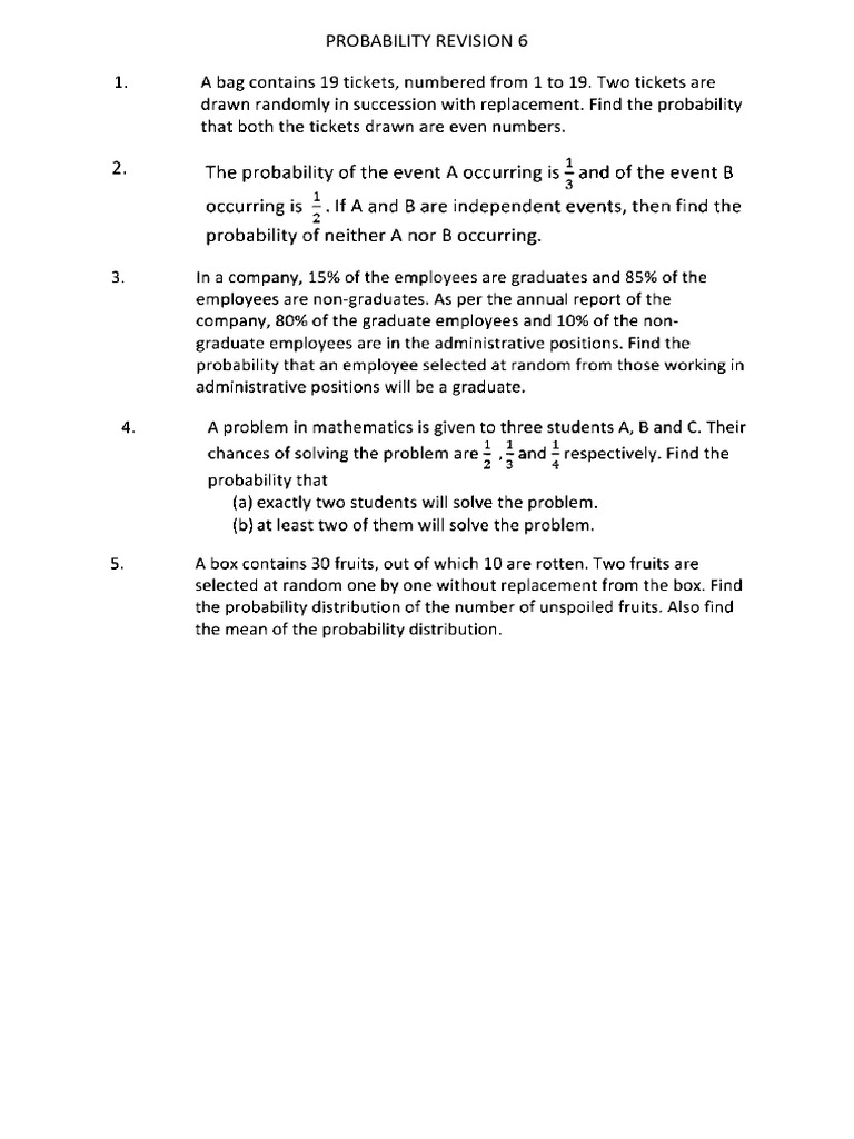 Probability Revision 6 | PDF