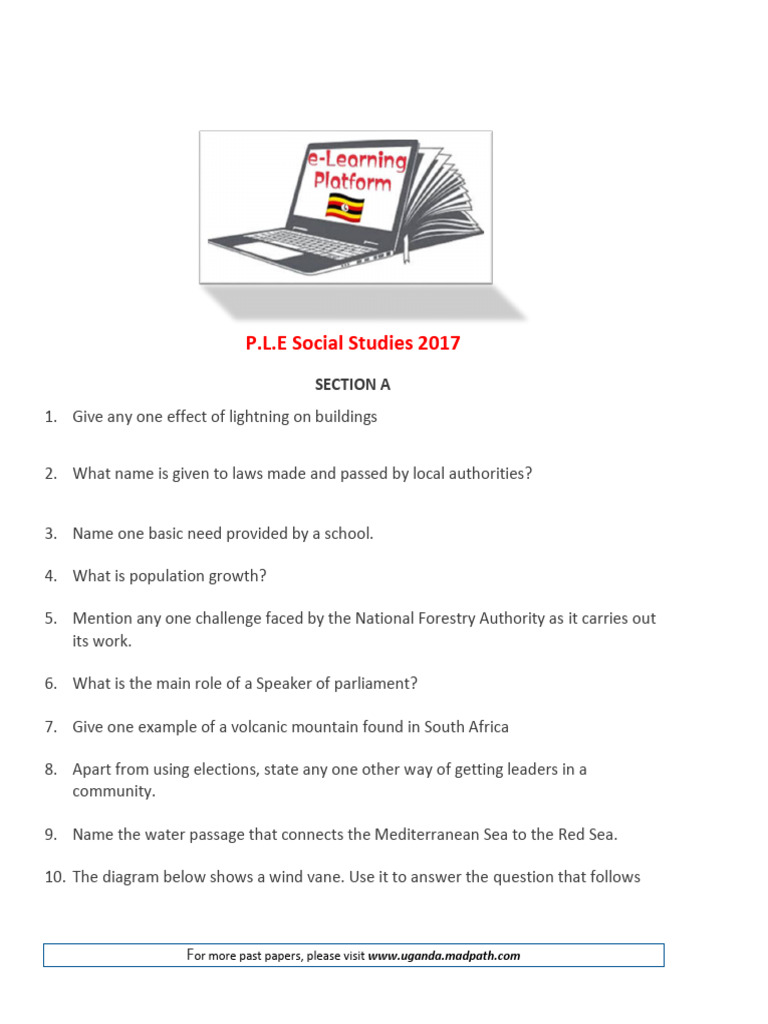 PLE 2025 Social Studies Past Papers | PDF | Jesus | Uganda