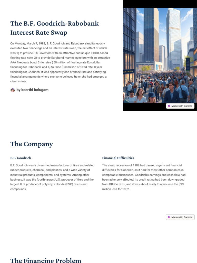 The BF Goodrich Rabobank Interest Rate Swap | PDF | Swap (Finance) | Banks