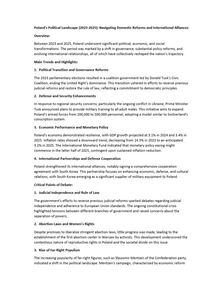 Poland's Political Changes 2023-2025 | PDF | Monetary Policy | Poland