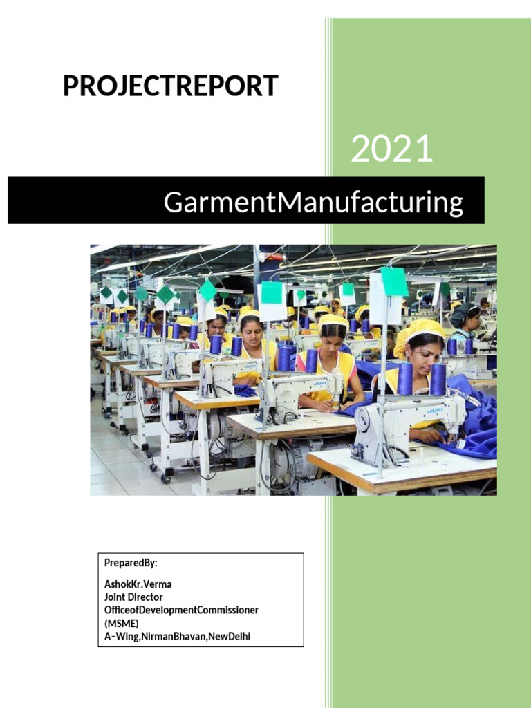 Garment Manufacturing Project Report | PDF | Clothing | Textiles