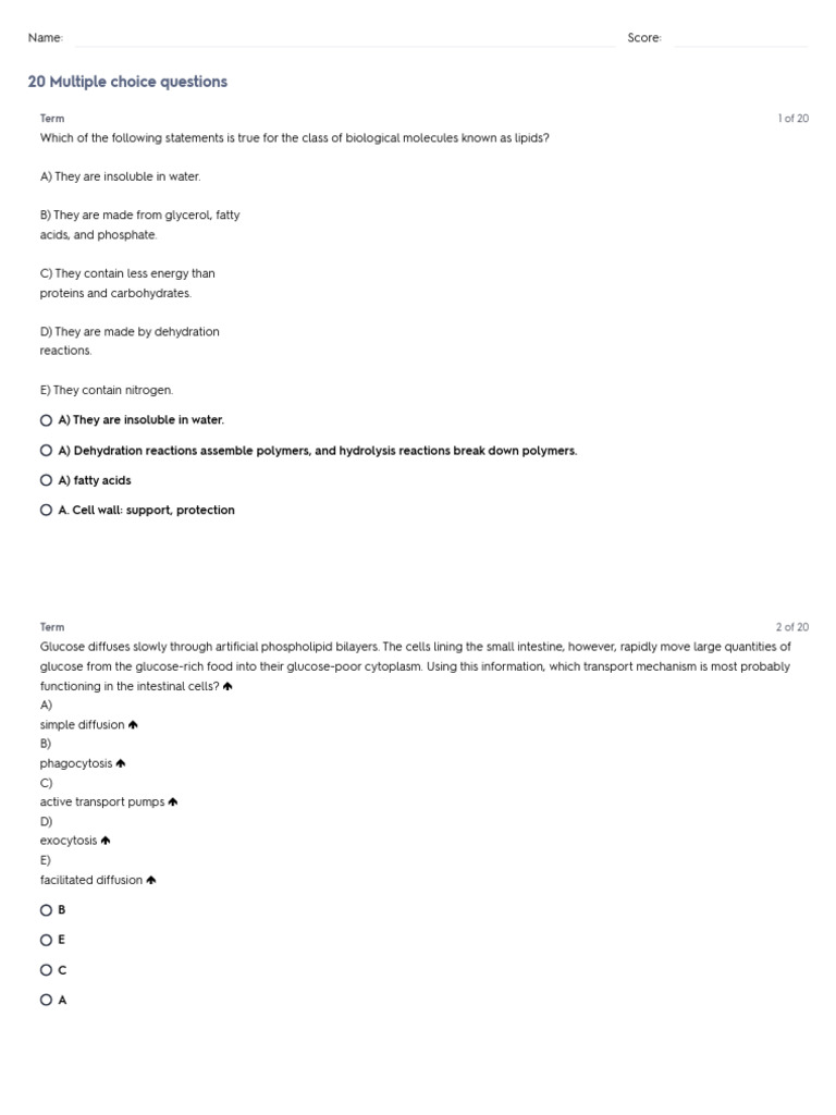 Bio 101 Exam 1 Practice Questions | PDF | Chemical Polarity | Chemical Bond