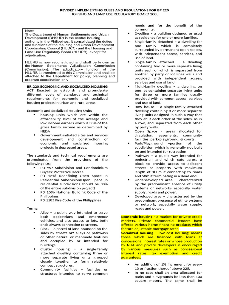 Prelim 1 Revised Implementing Rules and Regulations For BP 220 | PDF
