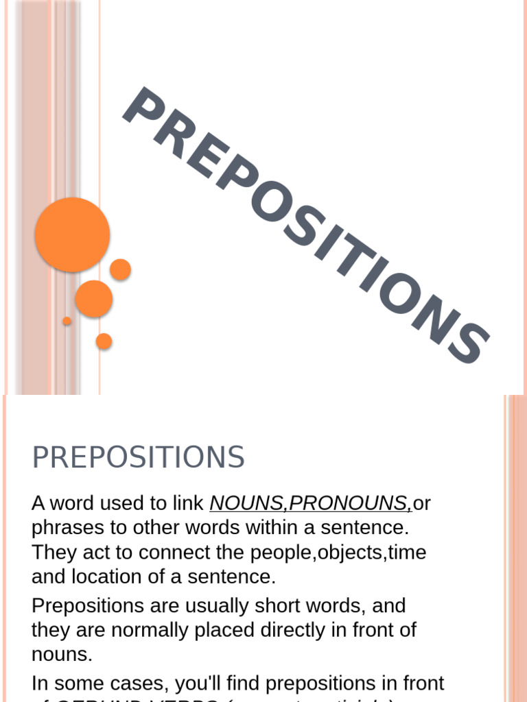 Understanding Prepositions in English | PDF | Verb | Semantics