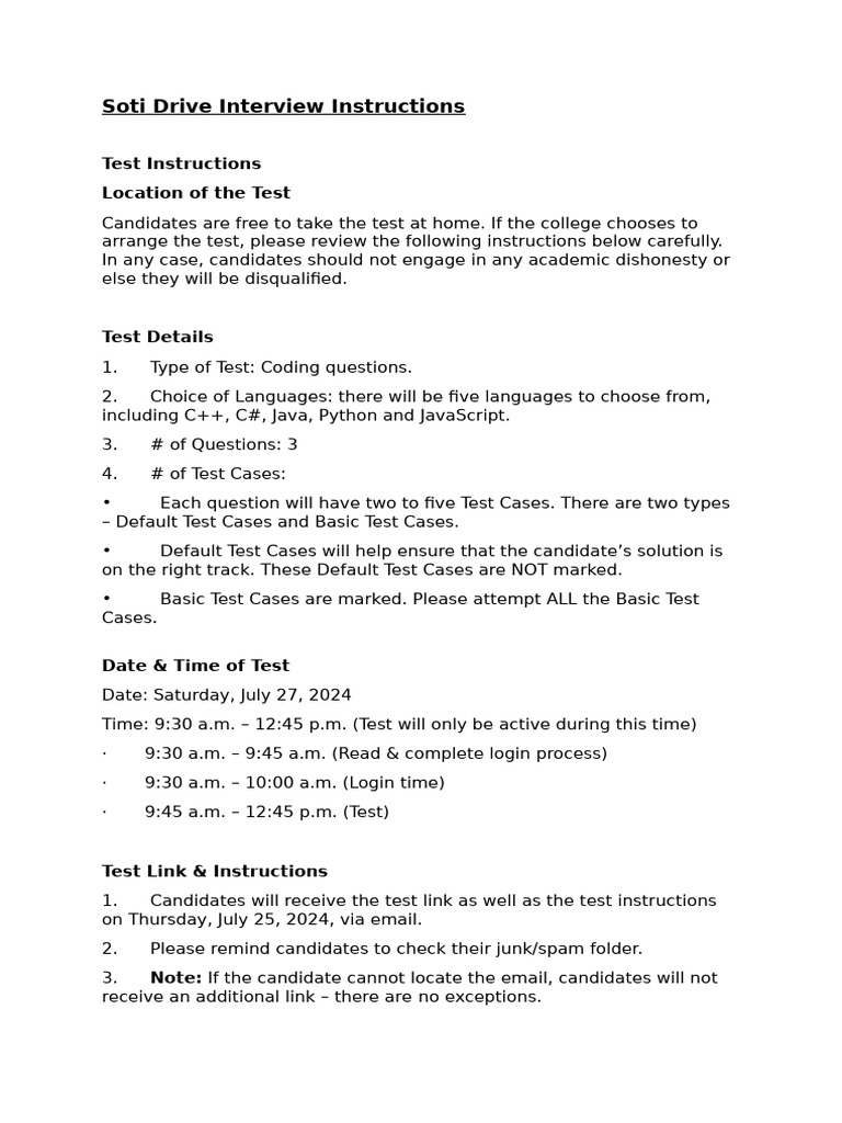Soti Drive - Test Instructions - 24th July 2024 (Wednesday) | PDF ...