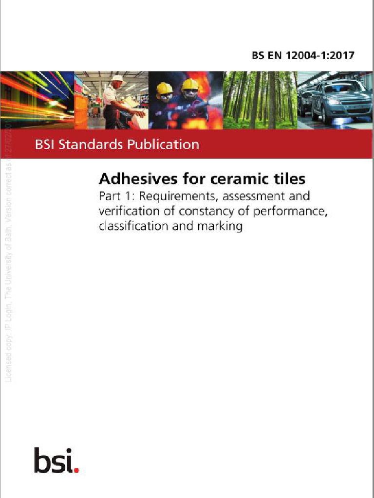 BS EN 12004-1 2017 Adhesives Requirement | PDF