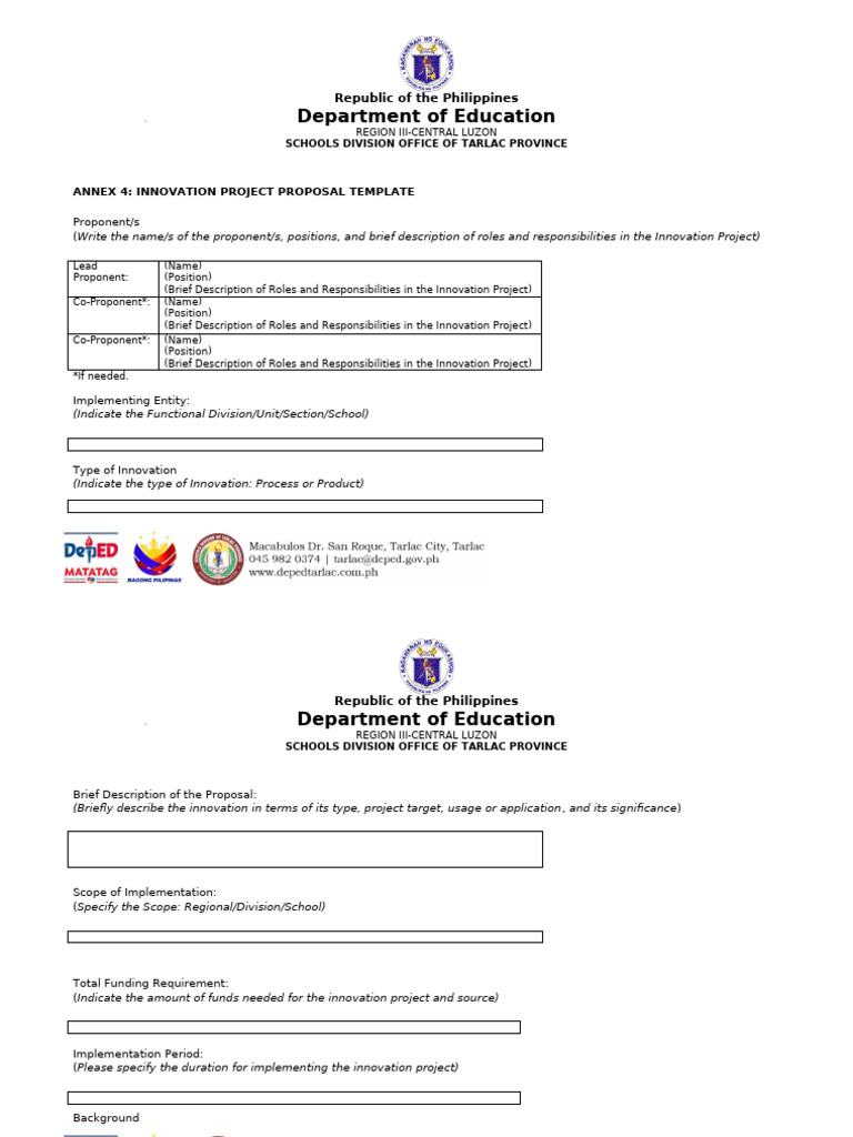 Innovation-project-proposal-template | PDF | Innovation | Evaluation