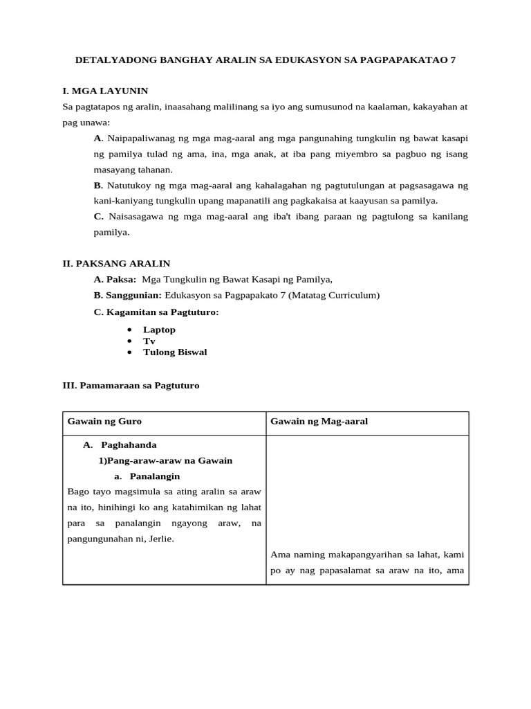 Lesson Plan. Week 2 | PDF