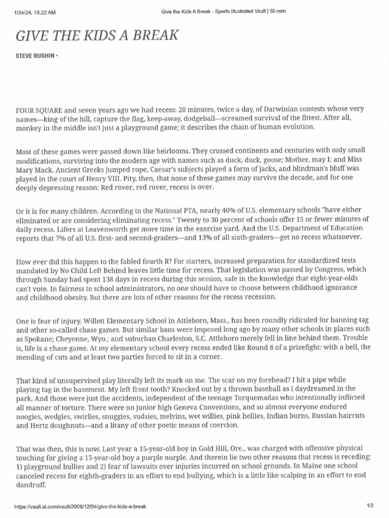 Steve Rushin Article | PDF