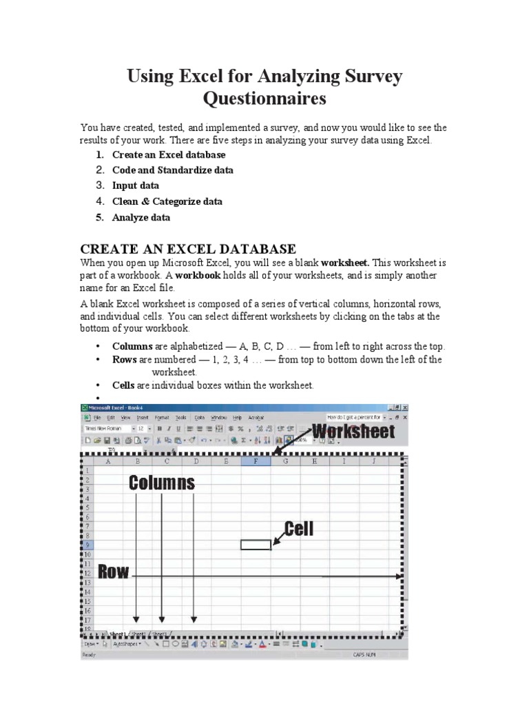 Analyzing Survey Questionnaires | PDF | Microsoft Excel | Data Management