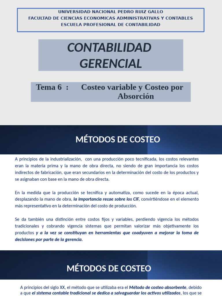 Costeo Variable y Costeo Por Absorción | PDF | Costo | Estado de resultados
