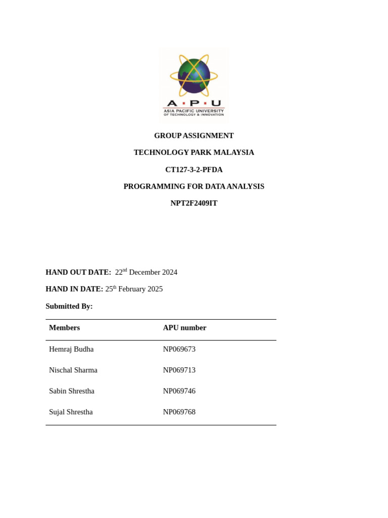 Programming For Data Analysis Assignment | PDF | Credit | Finance & Money Management