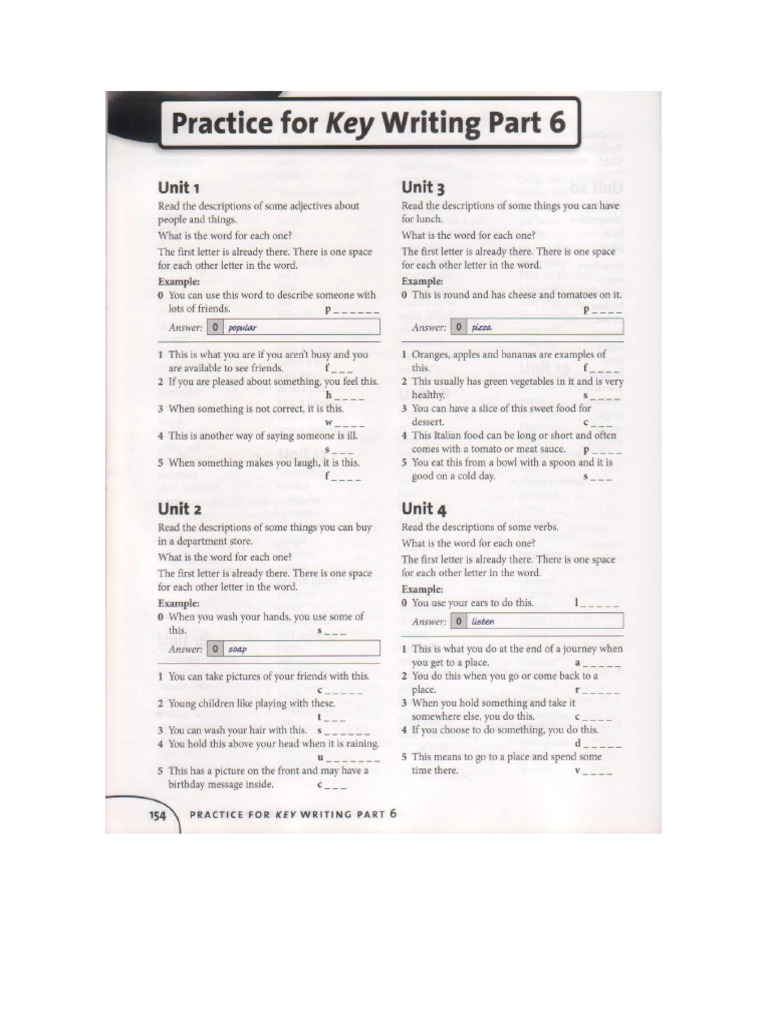 Ket Reading and Writing Part 6 | PDF