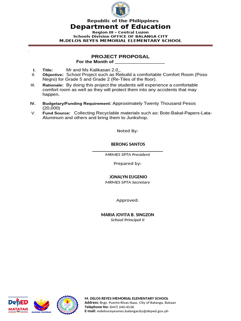 PROJECT-PROPOSAL-BLANK-SPTA | PDF