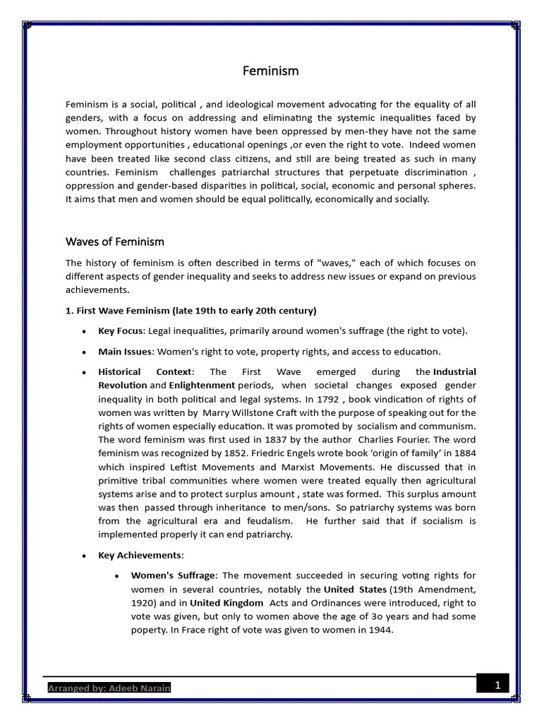 Gender Studies Final Adeeb | PDF | Gender Studies | Feminism