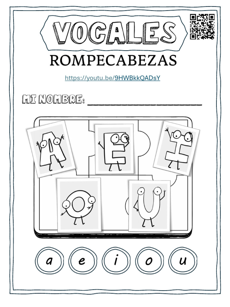 Rompecabezas de Vocales para Niños | PDF