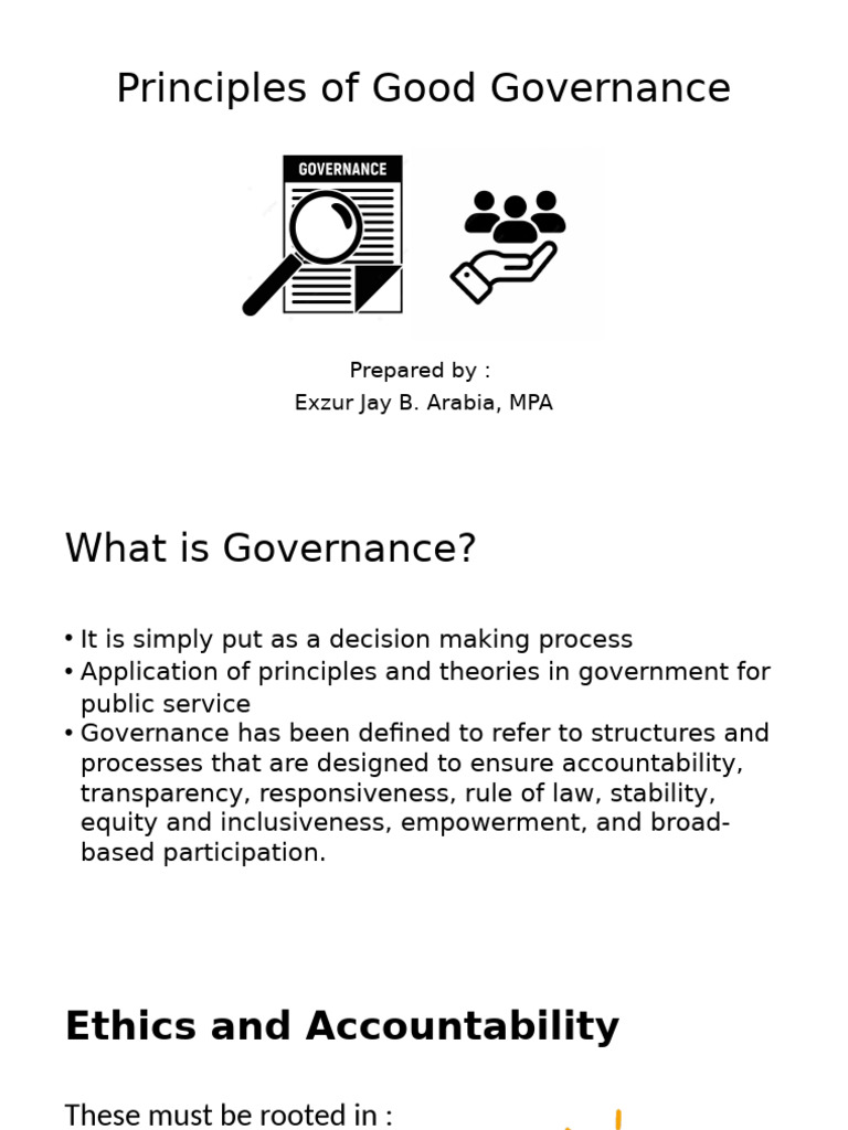 05 Principles of Good Governance | PDF