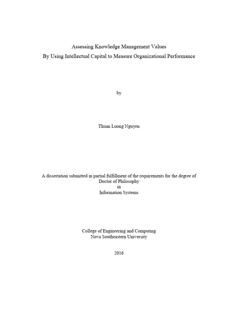 Measuring KM Values via Intellectual Capital | PDF | Competitive ...
