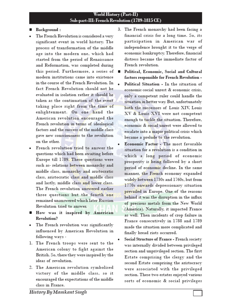 Overview of the French Revolution | PDF | Napoleon | French Revolution