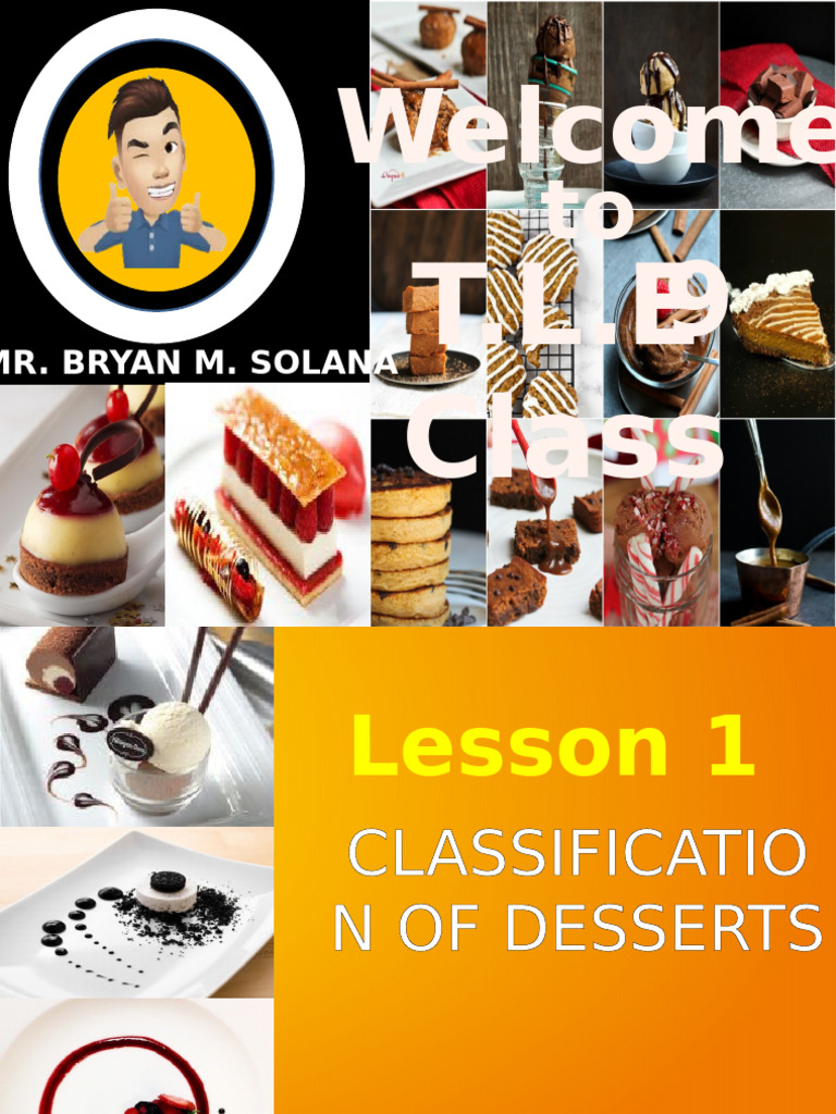 Classification of Desserts Explained | PDF | Desserts | Foods
