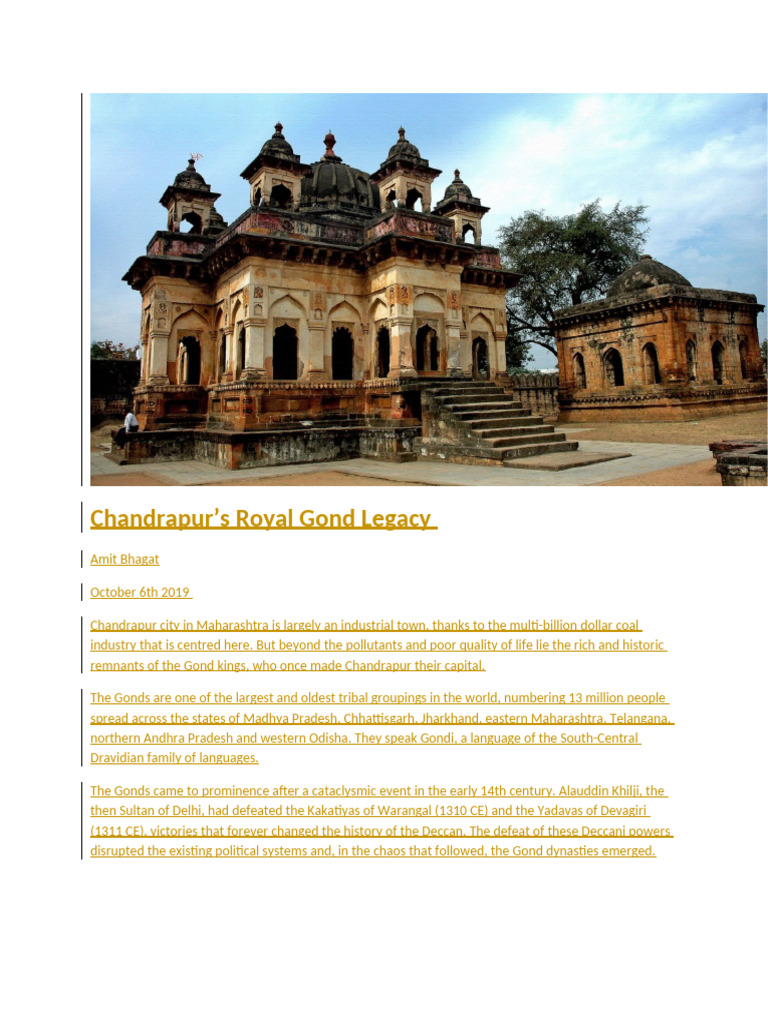 Chandrapur's Royal Gond Legacy | PDF