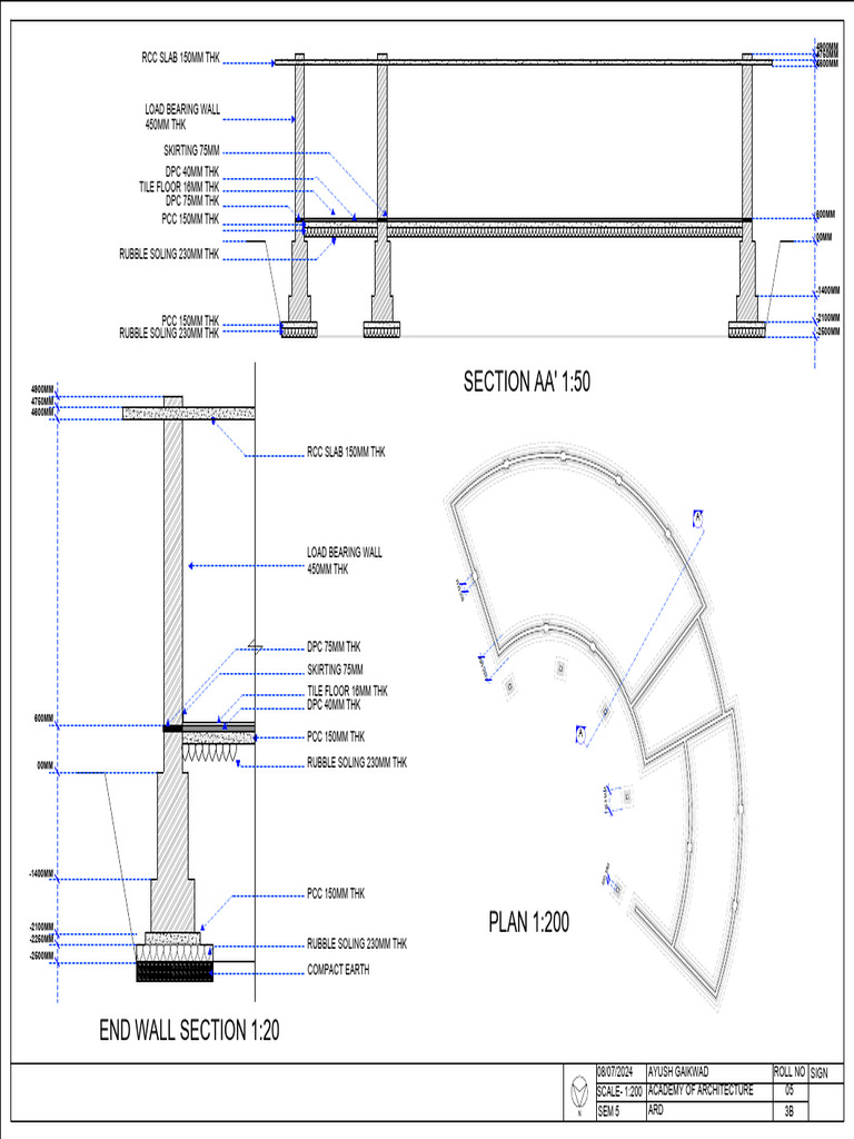 Load Bearing Foundation Plan Details | PDF | Structural Engineering ...