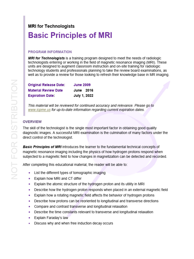 4712-303 Basic Principles of MRI | PDF | Atomic Nucleus | Atoms