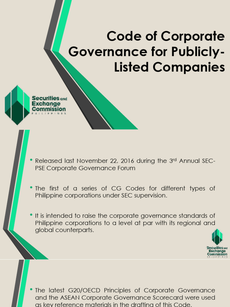 Corporate Governance Code for Philippine Firms | PDF | Corporate ...