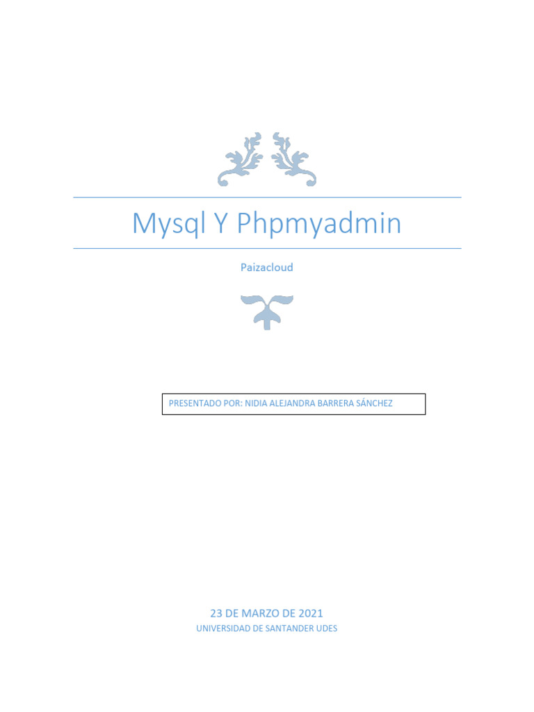 INFORME Mysql-Phpmyadmin | PDF | Mi sql | SQL