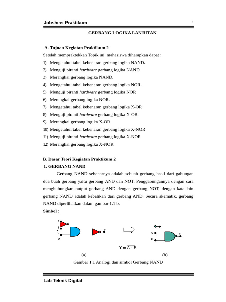 Elektronika Digital Dasar Modul 2 Gerbang Logika Lanjutan | PDF